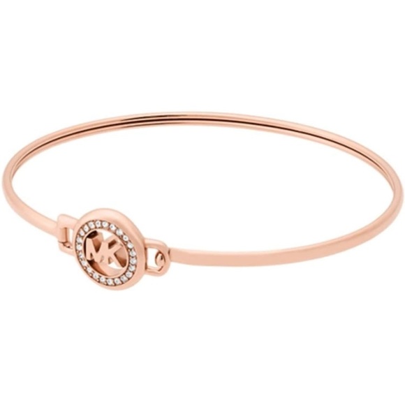 Michael Kors | Jewelry | Michael Kors Exclusive Mklogo Rose Gold Pav ...